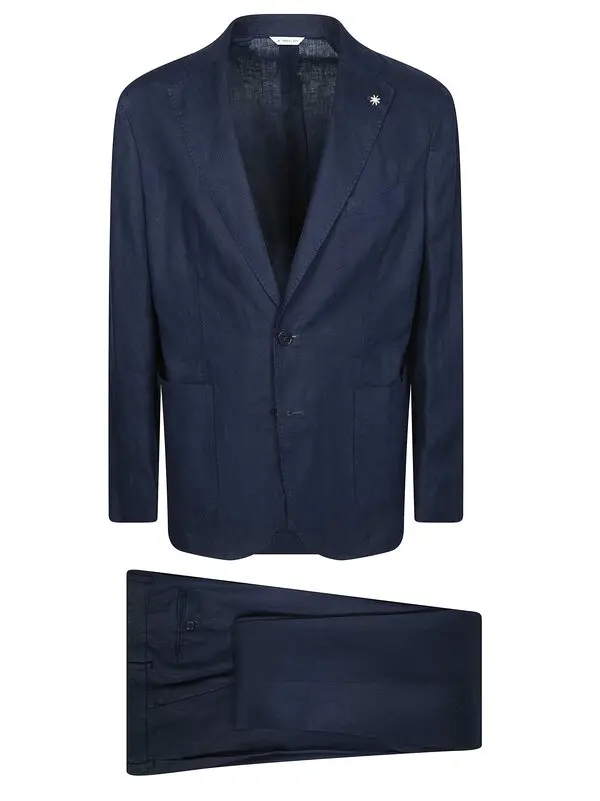 MANUEL RITZ Linen Suit For Single-breasted