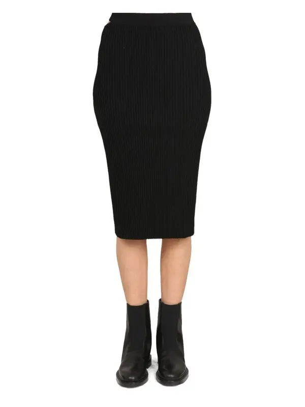 Helmut Lang Ribbed Knit One-shoulder Dress - Black
