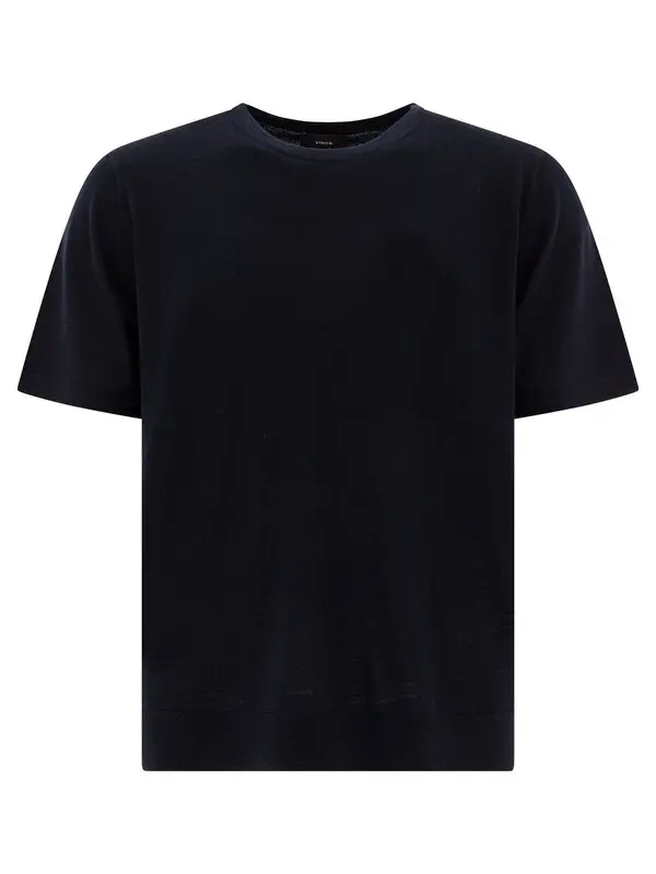 Vince Short-sleeved Sweater In Merino Wool And Cashmere