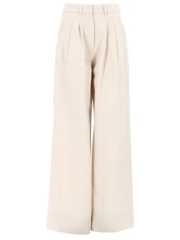 PT TORINO Linen Cotton Lightweight Trousers For - Beige