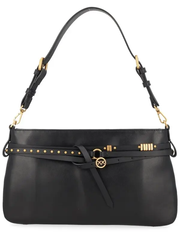 Pinko Leather Mini Shoulder Bag With Studded Detail