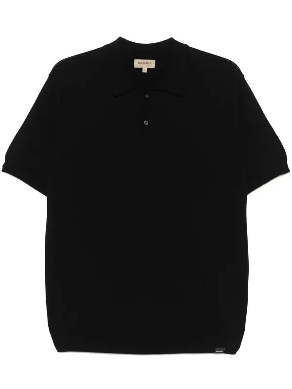 Woolrich Short-sleeved Polo Shirt With Front Buttons - Blue