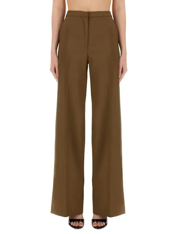 PT TORINO Wide-leg Wool-blend Trousers - Brown