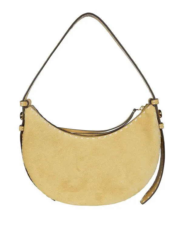 Tory Burch Suede Shoulder Bag With Pick Stitch Detailing - Beige