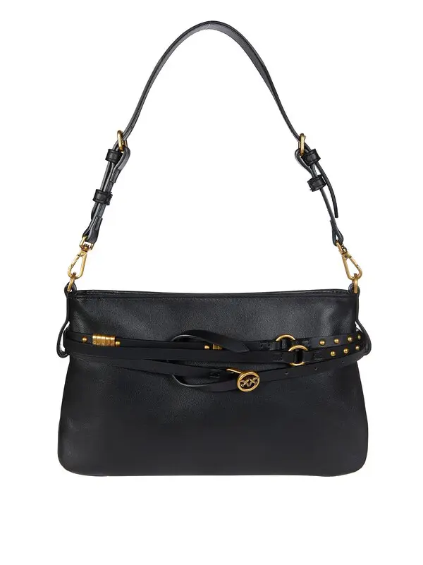 Pinko Mini Belted Leather Shoulder Bag