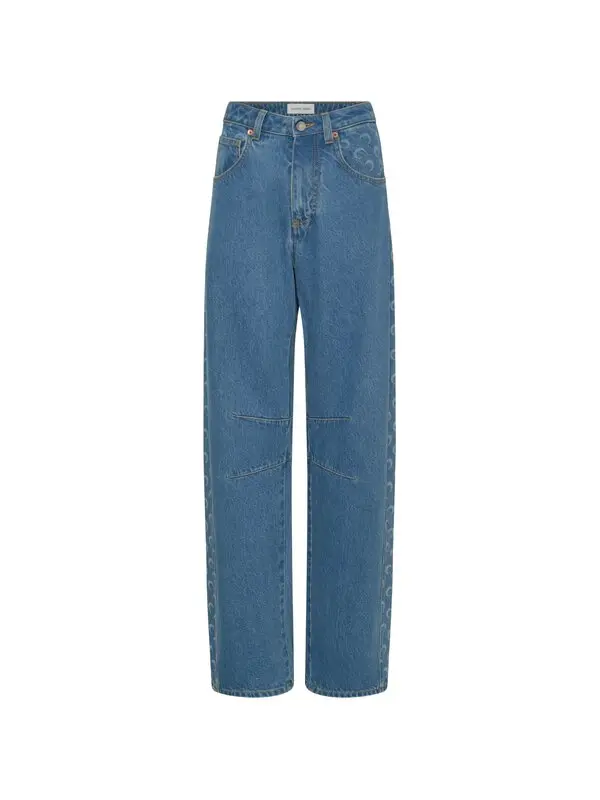 MARINE SERRE Medium-waisted Utility Pants - Blu