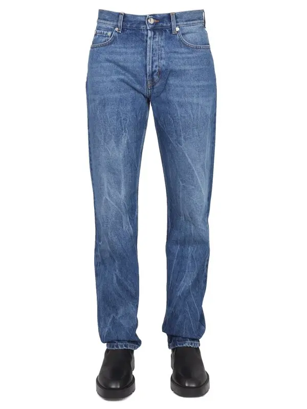 Séfr Regular Fit Jeans With Drawstring Waist - Denim