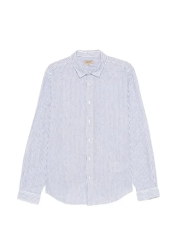 Woolrich Long Sleeve Striped Linen Shirt For - Blue