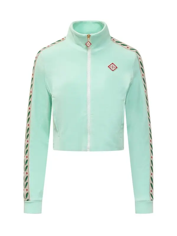 Casablanca Cropped Track Jacket With Logo Detailing - Mint