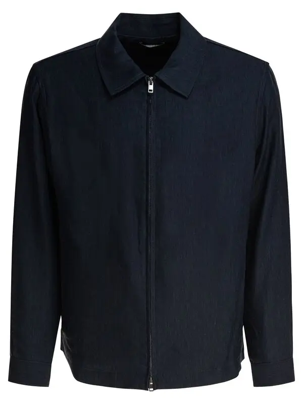 Vince Zip-up Jacket With Classic Collar - Blue