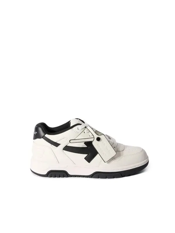 Off-White Low-top Leather And Suede Sneakers - Whiteblack