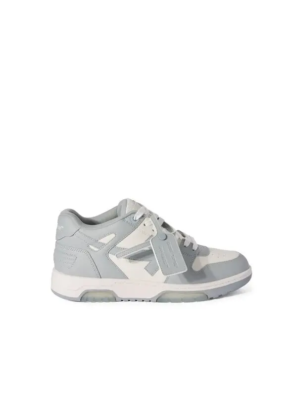 Off-White Low-top Leather And Suede Sneakers - Whitegrey