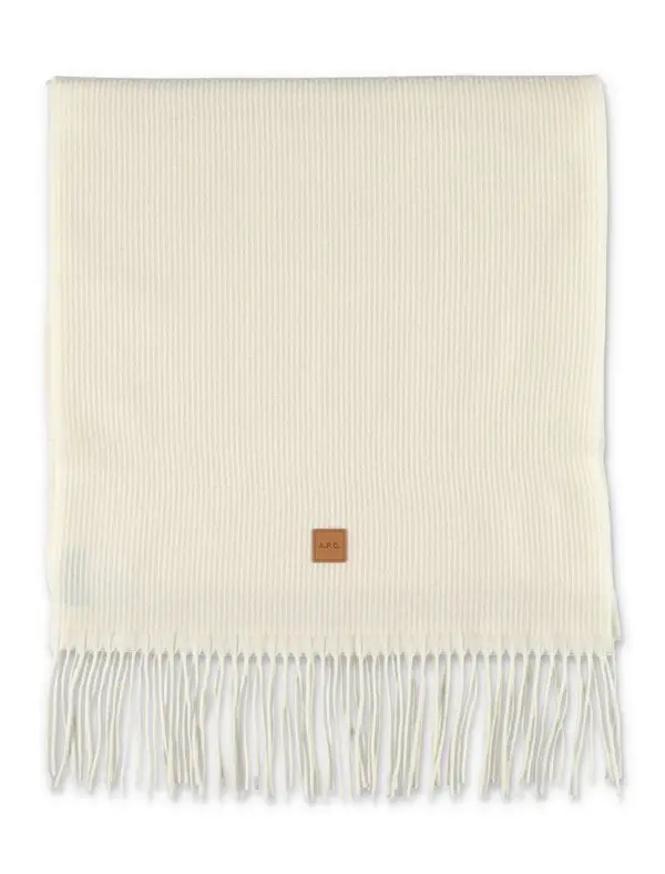 A.p.c. Timeless Elegance Mini Wool Scarf 196 Cm X 50 Cm - Beige