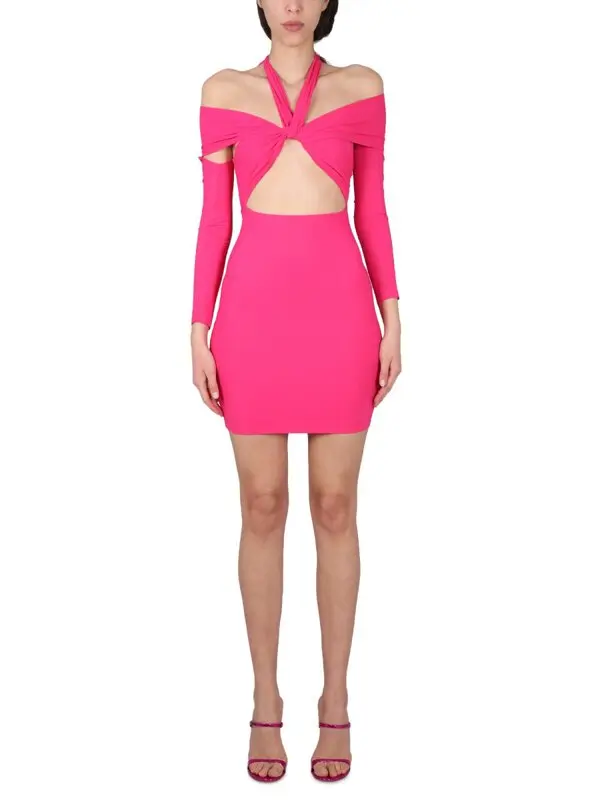 AMAZUIN Romy Mini Dress With Criss-cross Halterneck