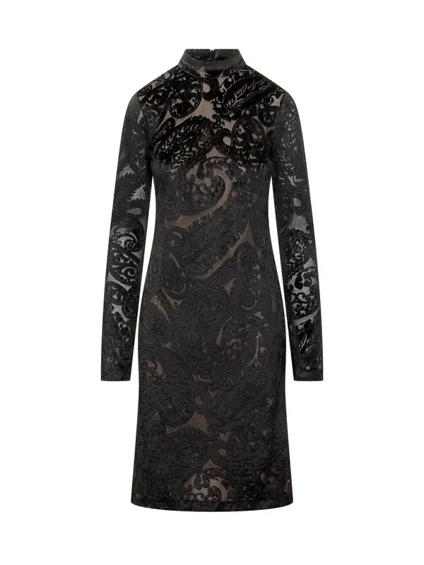 Etro Velvet Floral Print Suit Shorts - Nero