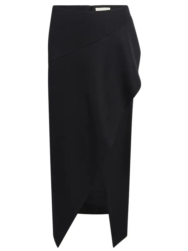 Khaite Asymmetrical Flounce Mini Skirt - Black