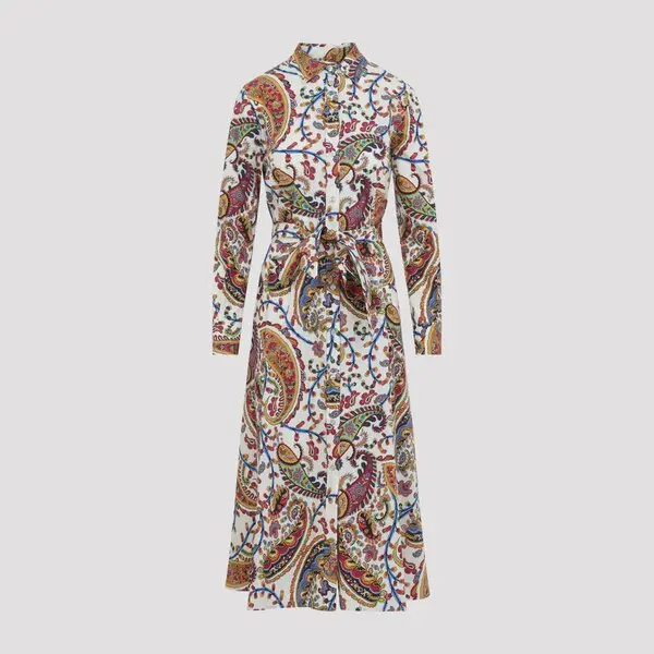 Etro Belted Paisley-print Cotton-voile Midi Shirt Dress - Multicolour