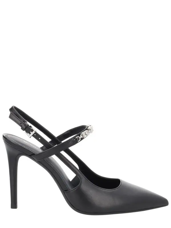 Michael Kors Leather Pointed-toe Stiletto Pumps With Criss-cross Ankle Straps