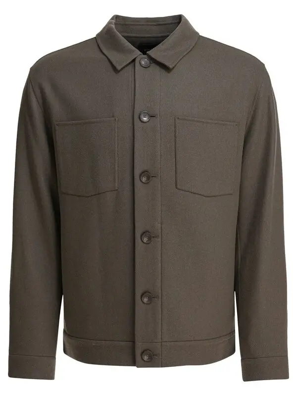 Vince Button-front Patch-pocket Jacket - Grey