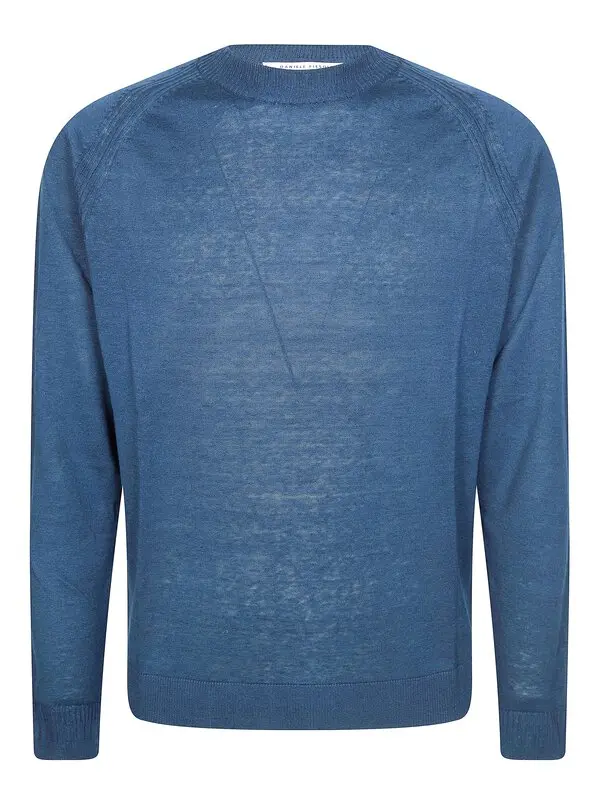 DANIELE FIESOLI Cotton Linen Mini Cardigan For Ss26 - Blu
