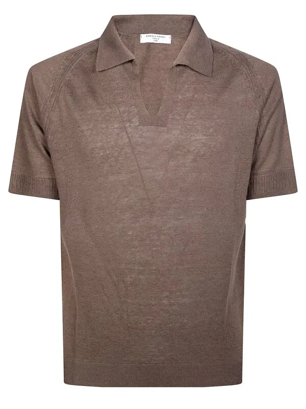 DANIELE FIESOLI Classic Polo Shirt Short Sleeve - Marrone