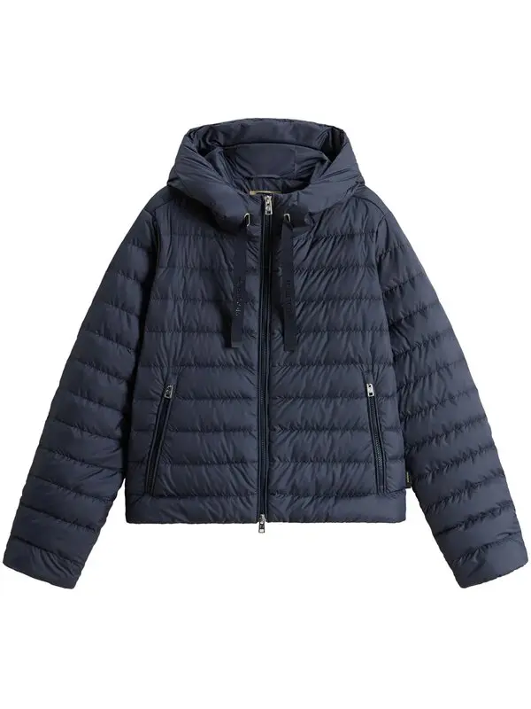 Woolrich Hooded Quilted Coat - Blue