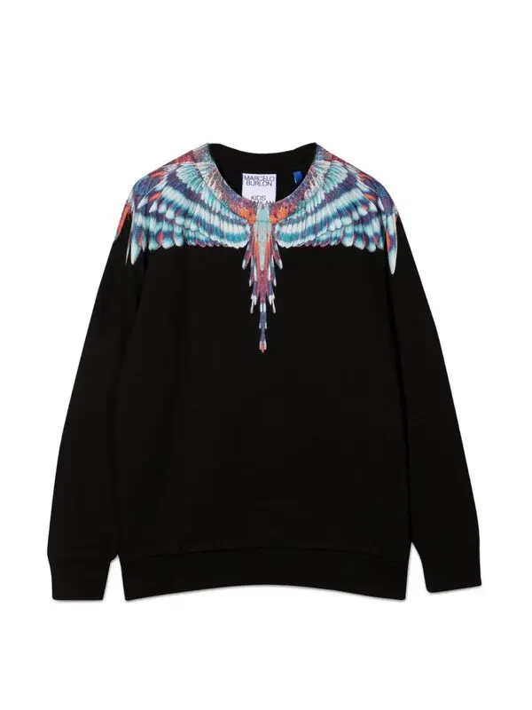 MARCELO BURLON COUNTY OF MILAN Mini Birds Wings Crewneck Sweatshirt - Black