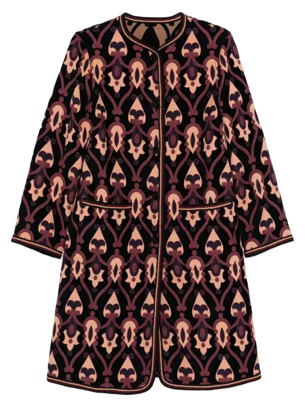 Etro Embroidered Jacquard Coat - Multicolour