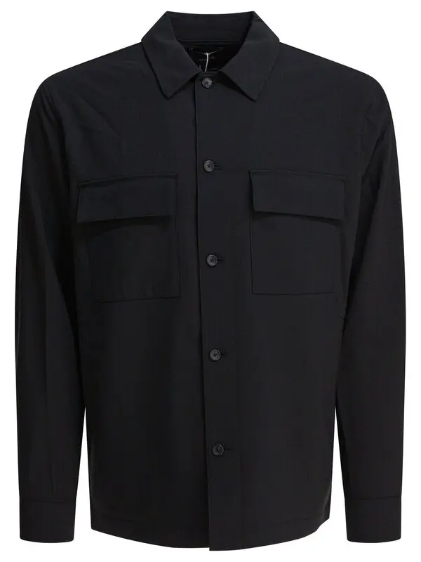 Vince Tailored Wool Blend Shirt Jacket - Black