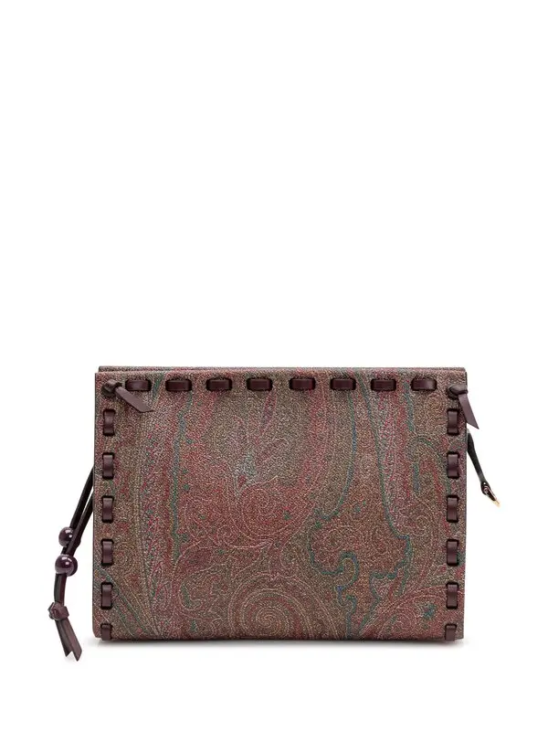 Etro Mini Shoulder Bag With Paisley Print - Marrone
