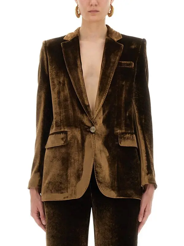 Etro Velvet Blazer - Brown