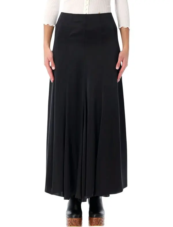 Chloé Silk Satin Maxi Skirt - Black