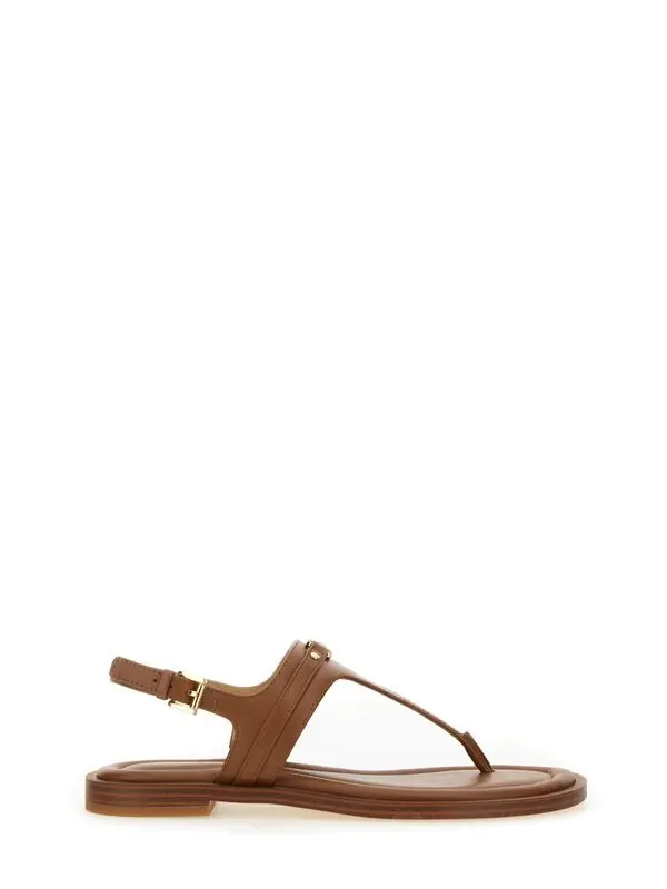 Michael Kors Leather Thong Sandals - Buff