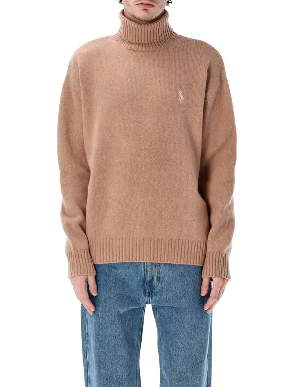 SPORTY & RICH Src Turtleneck Logo-embroidered Sweater