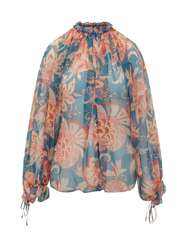 Etro Elegant Shirt With Gathered Neck Detail
