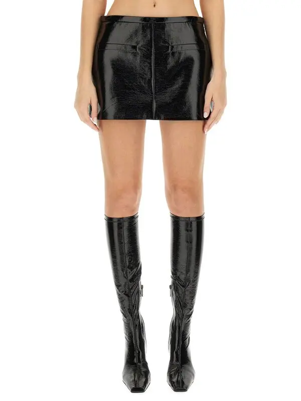 COURREGES High-shine Mini Skirt - Black