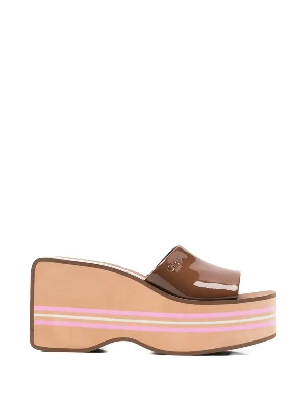 Chloé Elevated Wedge Heel 9 Cm - Marrone