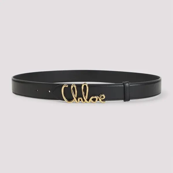 Chloé Cinturón Con Hebilla Del Logo - Black