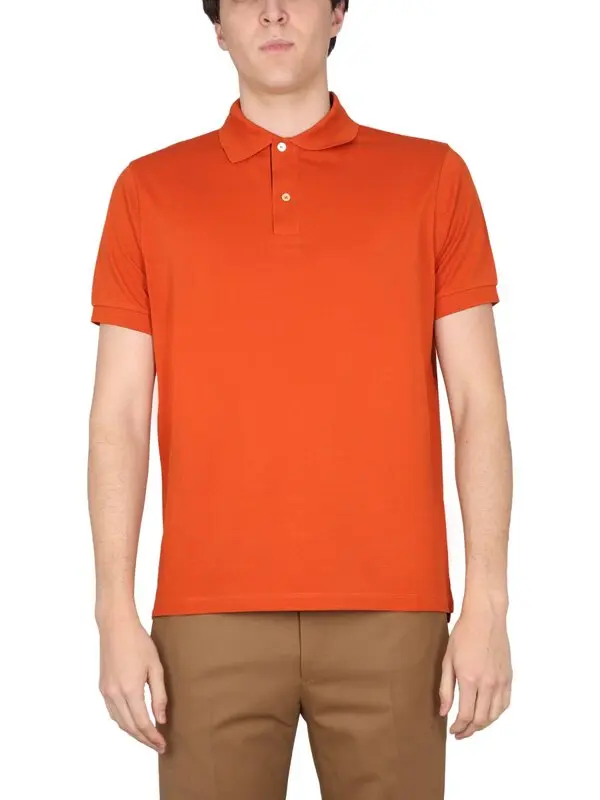 Paul Smith Classic Cotton Polo Shirt For - Orange
