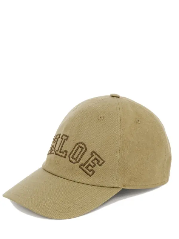 Chloé Baseball Cap With Embroidered Logo - Verde