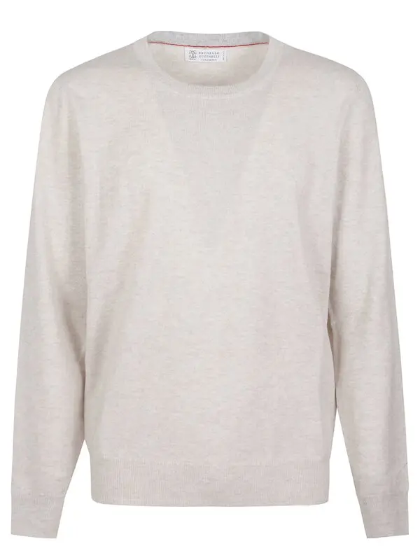 Brunello Cucinelli Cashmere Crew Neck Sweater - Beige