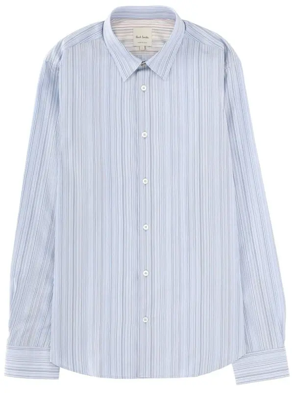 Paul Smith Slim-fit 'signature Stripe' Cotton Shirt - Blue