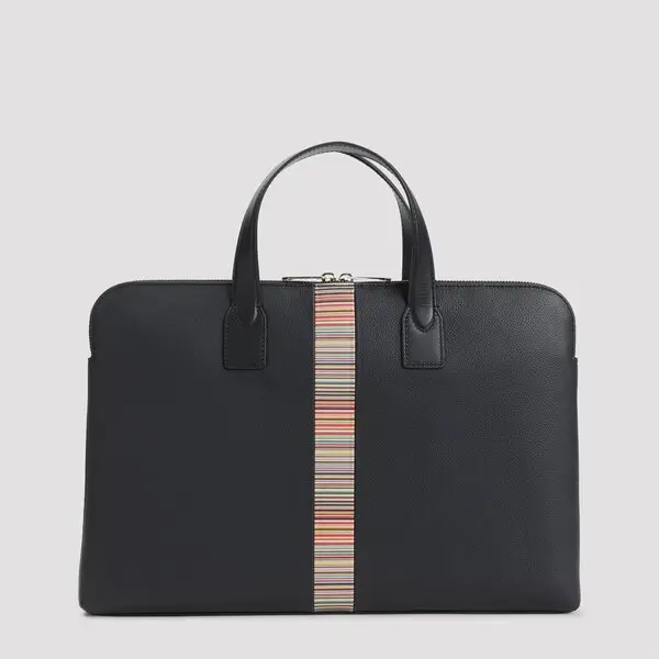 Paul Smith Signature Stripe Slim Folio 39cm X 27cm X 3.5cm - Black