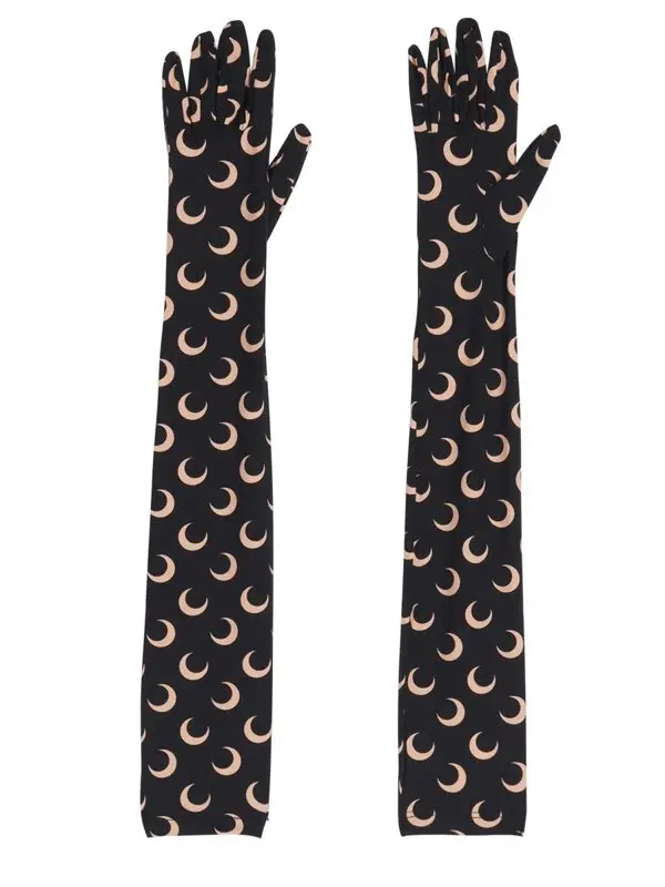 MARINE SERRE Moon Patterned Gloves - Black