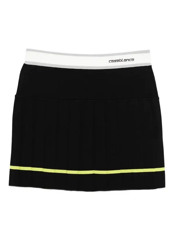 Casablanca Ribbed Waistband Mini Skirt - Black
