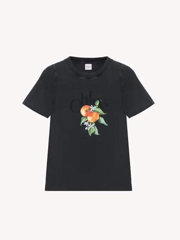 Chloé Graphic Logo Cotton T-shirt - Nero