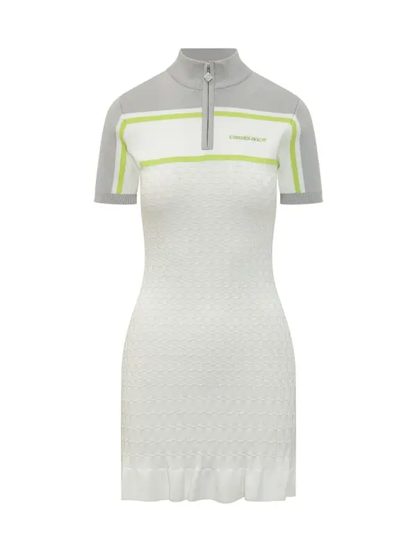 Casablanca Knit Polo Tennis Dress - Bianco