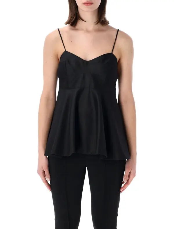 RÓHE Peplum Bustier Camisole Top - Black