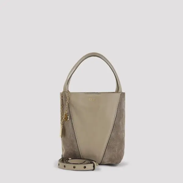 Chloé Spin Panelled Small Tote Bag - Brown