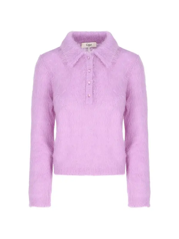Chloé Mini Sweater With Mother-of-pearl Buttons - Viola